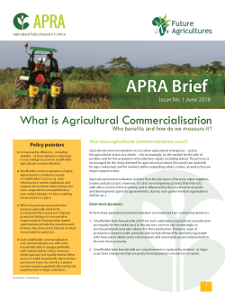 APRA Brief 1: What is Agricultural Commercialisation: Who Benefits and ...
