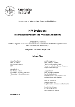 Item - HIV evolution : theoretical framework and practical applications ...