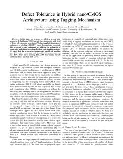 Defect tolerance in hybrid nano/CMOS architecture using tagging mechanism