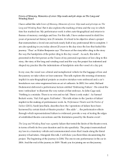 Errors of memory, memories of error: slip-roads and pit-stops on the long and winding road