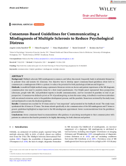 Consensus-Based Guidelines for Communicating a Misdiagnosis of Multiple ...