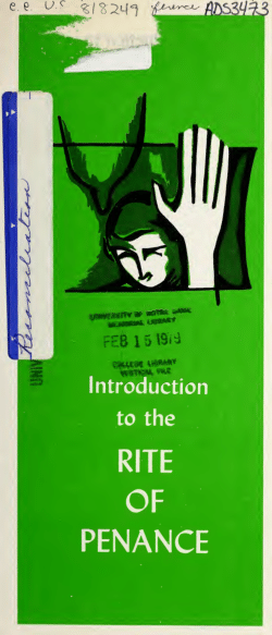 Introduction to the rite of penance.