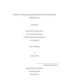 The Effects of Stress Inoculation on Stress Reactivity and Depression ...
