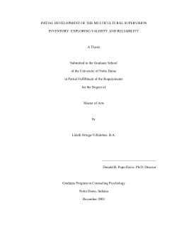 Initial development of the Multicultural Supervision Inventory: Exploring Validity and Reliability