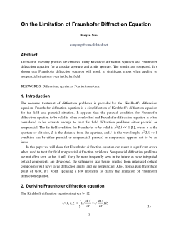On the Limitation of Fraunhofer Diffraction Equation