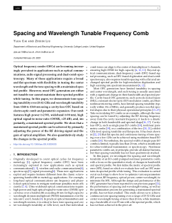 Spacing and Wavelength Tunable Frequency Comb