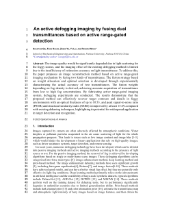An active defogging imaging by fusing dual transmittances based on ...