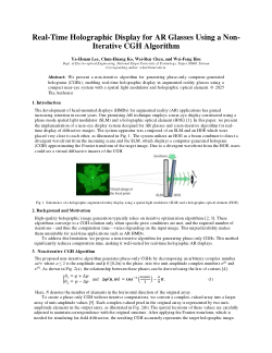 Real-Time Holographic Display for AR Glasses Using a Non-Iterative CGH ...