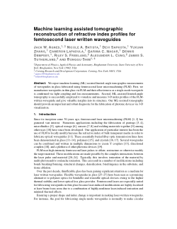 Machine learning assisted tomographic reconstruction of refractive ...