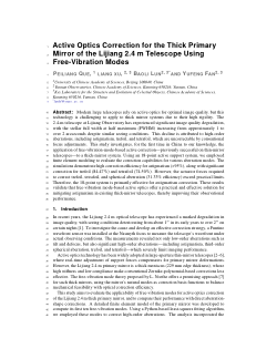 Item - Active Optics Correction for the Thick Primary Mirror of the ...