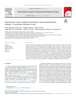 Determinants of poor academic performance among undergraduate students ...
