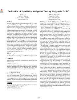 Item - Evaluation of Sensitivity Analysis of Penalty Weights in QUBO ...