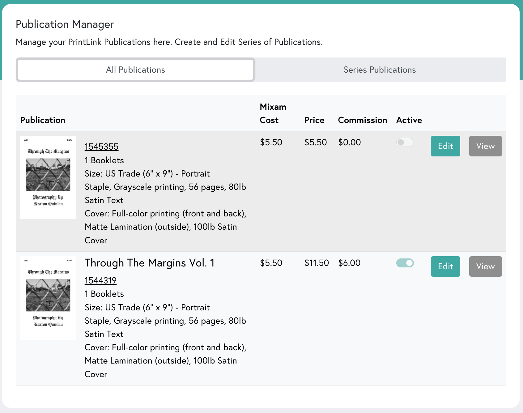 The PrintLink Tab: Manage Publications & Sales | Mixam