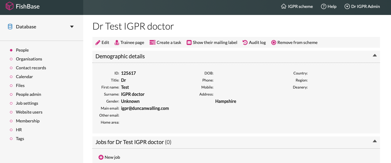 IGPR: How to set a Trainee's Deanery/Region – FourteenFish Help Centre