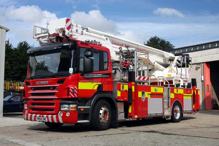 Scania Bronto ALP Bangor Fire station