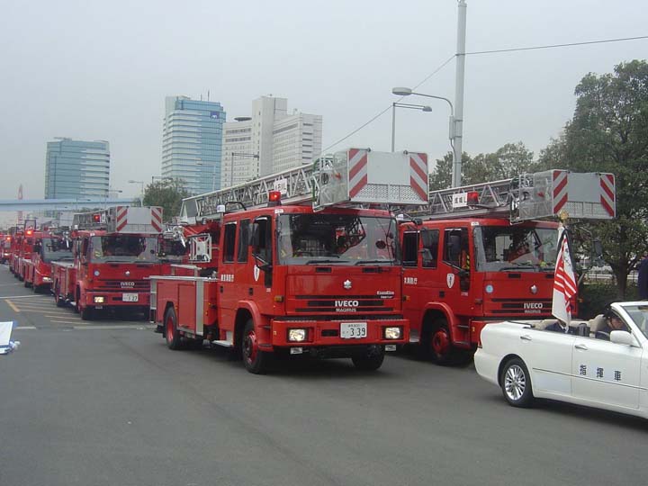 Tokyo Fire Department ladders on parade