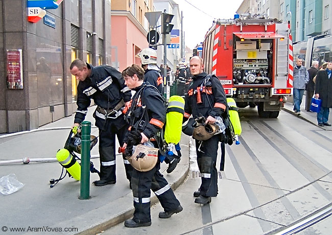 Fire Engines Photos - Fire Fighters at work