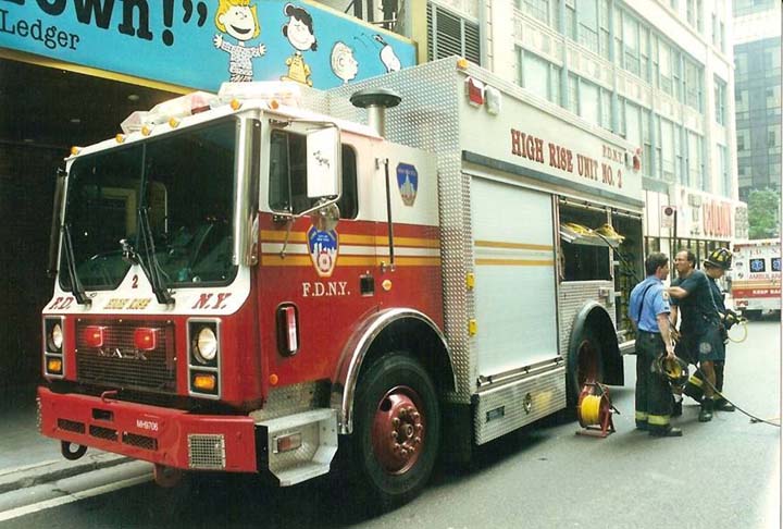 Fire Engines Photos - Fire department New York Mack High Rise Unit