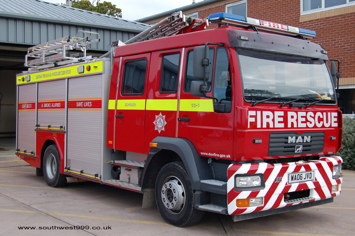 Fire Engines Photos - Devon MAN Watertender/Ladder