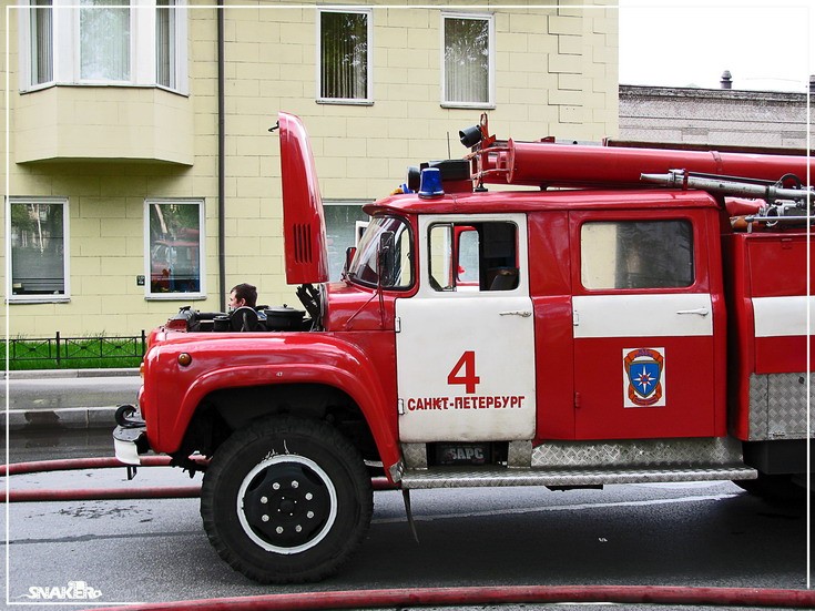Fire Engines Photos - Image of a Zil-130 Fire engine St Petersburg