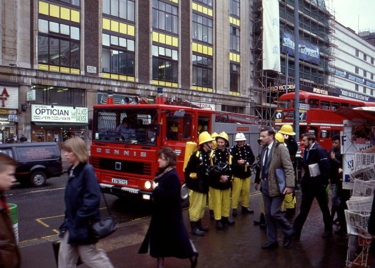Fire Engines Photos - London Fire Brigade's Dennis in 1989