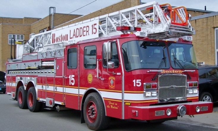 Fire Engines Photos - Boston's Newest Ladder