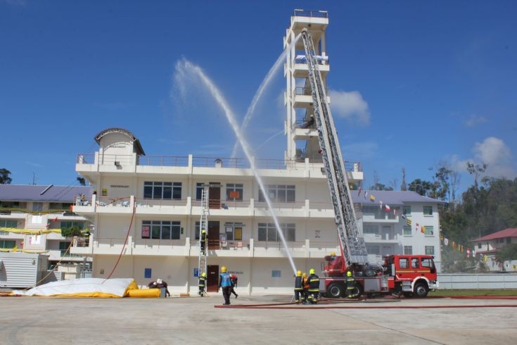 Fire Engines Photos - High rise fire demonstration Brunei