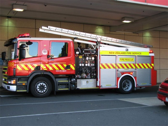Fire Engines Photos - New Zealand Fire Service Scania watertender