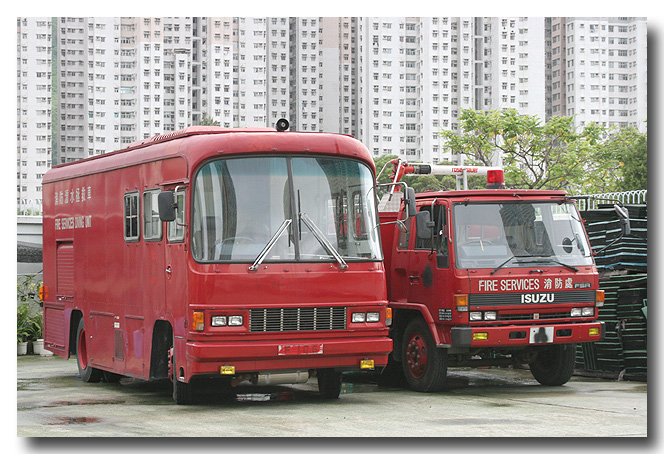 Fire Engines Photos - Fire appliances awaiting disposal Hong Kong