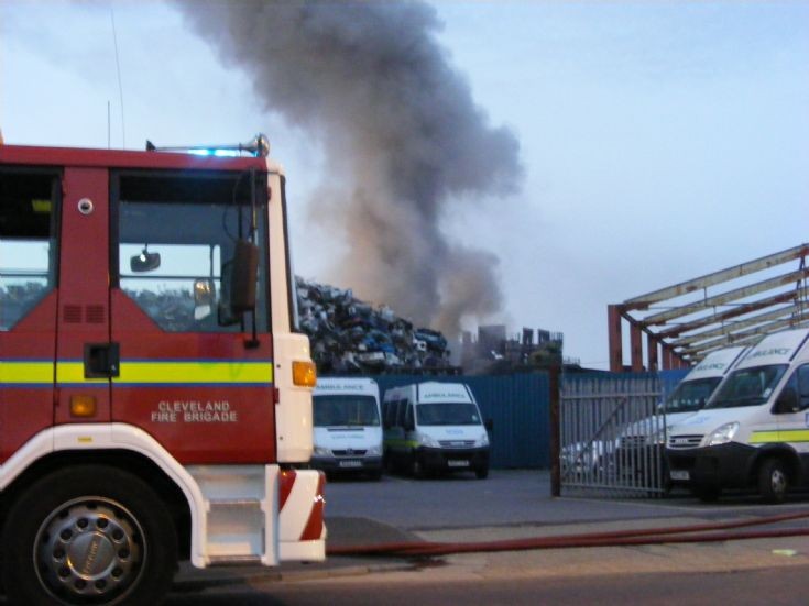 scrap yard fire