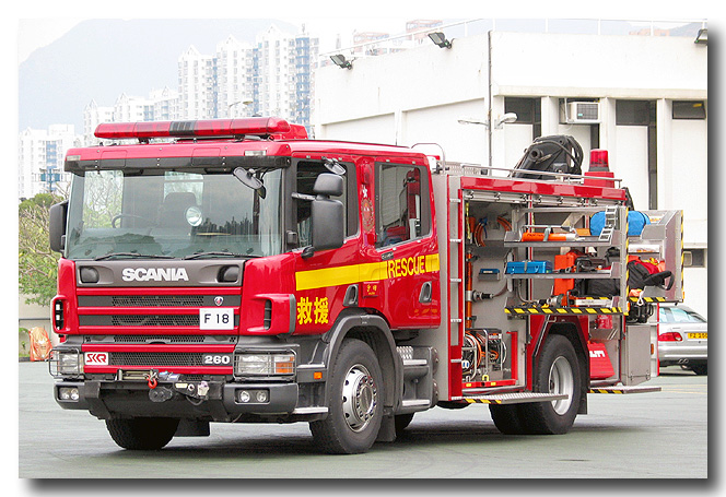 Fire Engines Photos - Scania Rescue Tender Hong Kong