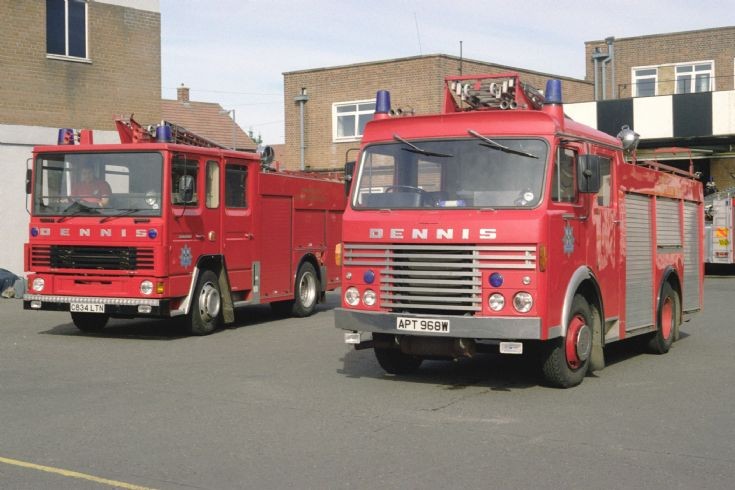 Fire Engines Photos - Dennis old and new Durham 1996.