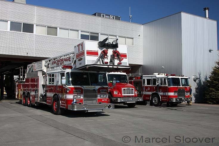 Fire Engines Photos - Line up Fire station 1 Anchorage FD Alaska