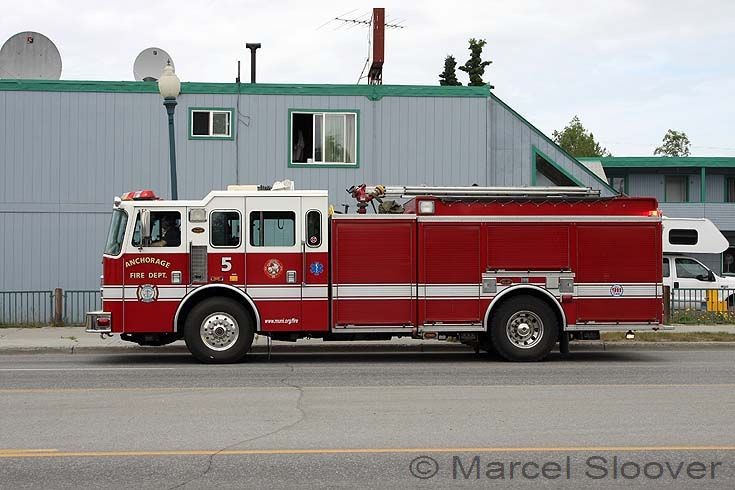 Fire Engines Photos - Anchorage Fire dept KME engine 5