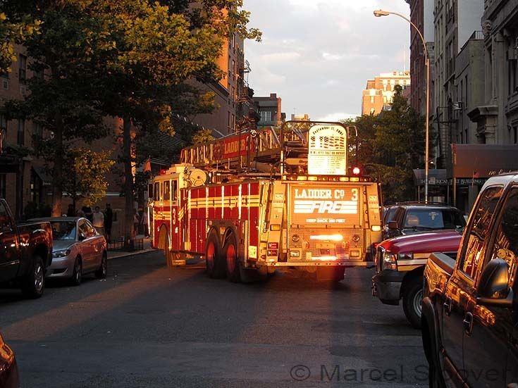 Fire Engines Photos - Ladder company 3 FDNY on a call