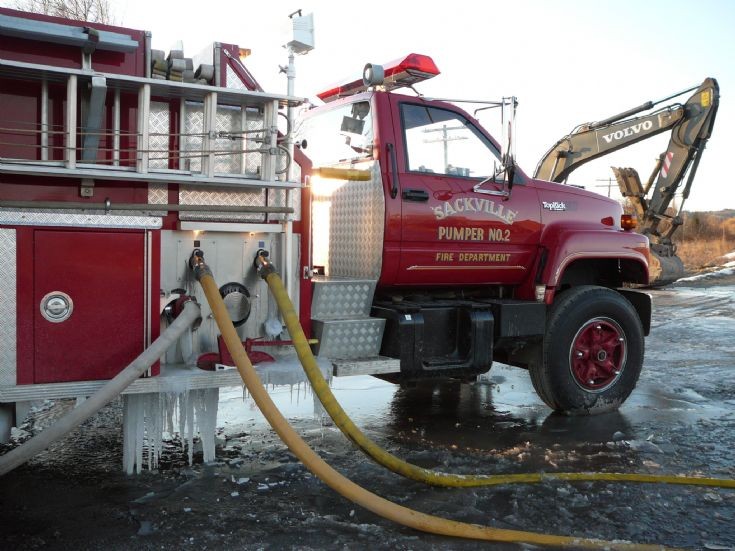 Fire Engines Photos - Sackville NB Pumper No.2 Frozen Truck