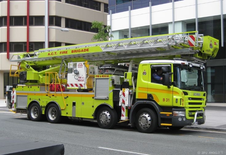 Fire Engines Photos - ACTFR Scania Bronto Skylift ALP, Australia