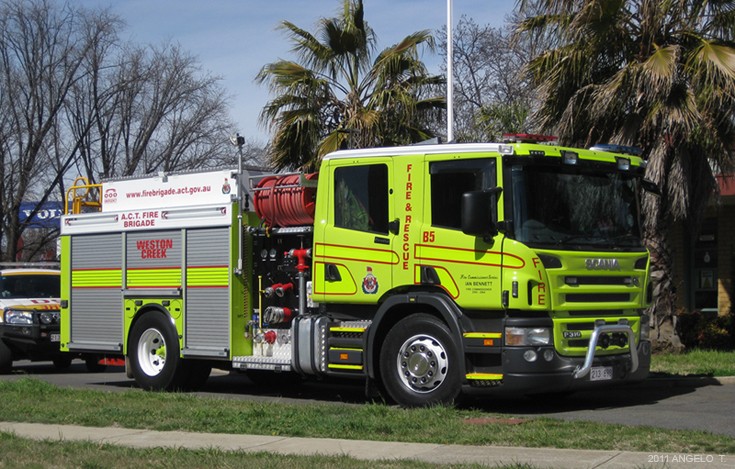 Fire Engines Photos - ACTFR Scania pumper, Canberra Australia