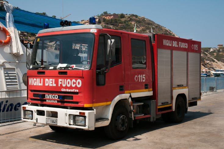 Fire Engines Photos - Italian fire engine on the island of Giglio