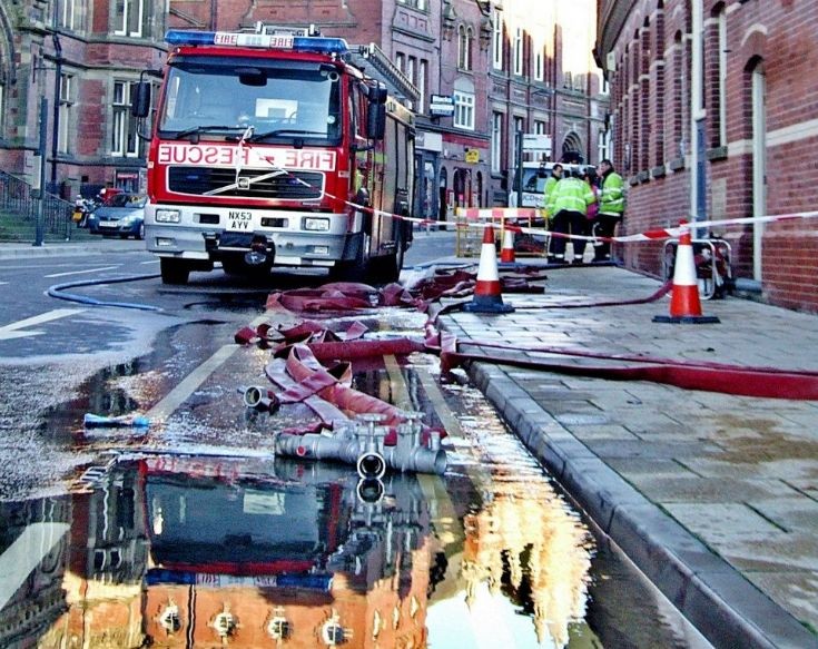 Fire Engines Photos - Reflections of a Volvo York NX53 AYV