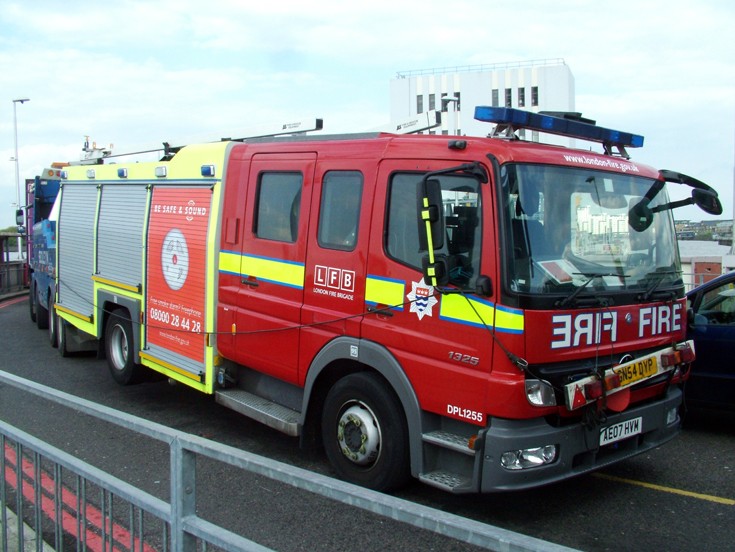 Fire Engines Photos - Under tow Mercedes LFB