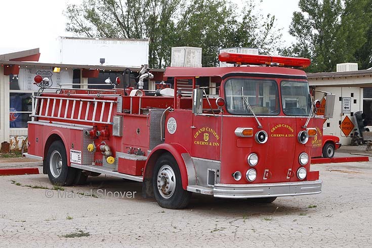 Fire Engines Photos - Crown Fire engine near Seligman Arizona
