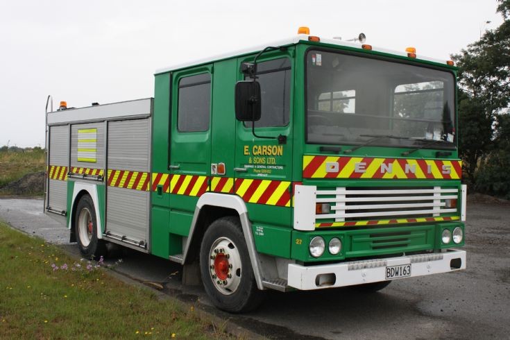 Fire Engines Photos - New Zealand Dennis BOW 163 old Fire engine