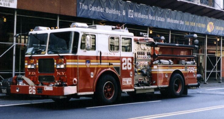 Fire Engines Photos - FDNY Engine 26 Seagrave Manhattan