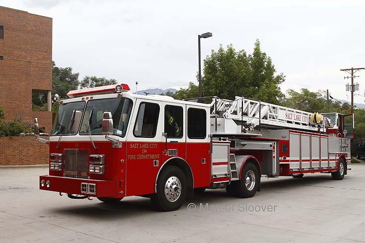 Fire Engines Photos - Spare Tiller truck Salt Lake City