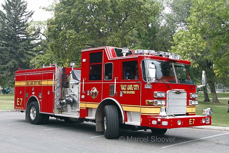 Fire Engines Photos - Salt Lake City Fire dept Engine 7 Pierce