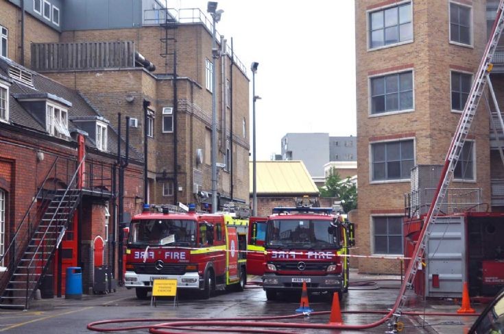 Fire Engines Photos - Fire drill behind LFB Museum