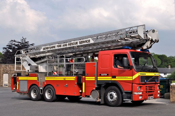 Fire Engines Photos - Buxton Angloco Volvo Bronto platform