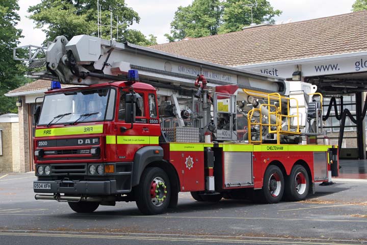 Fire Engines Photos - Cheltenham DAF Bronto Aerial appliance