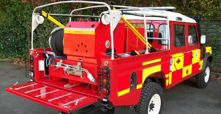 Fire Engines Photos - Fire Land Rover Converted by MacNeillie